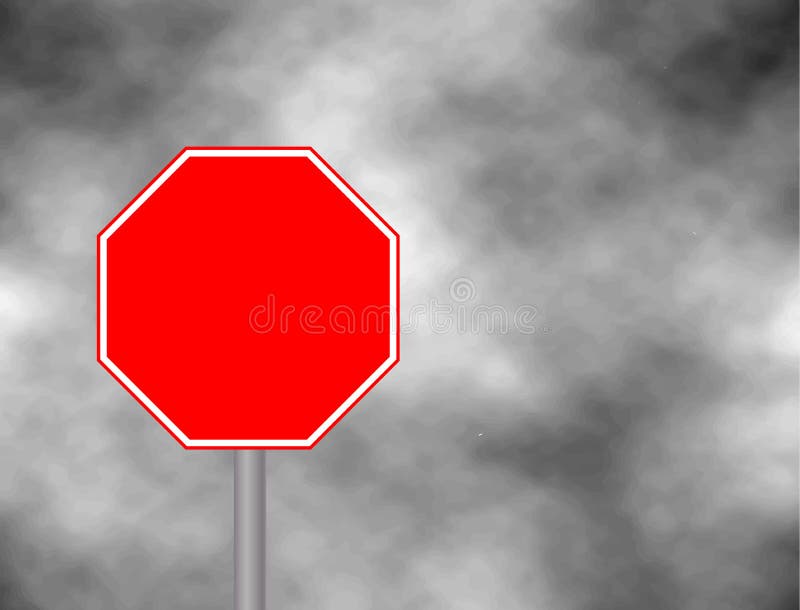 Photograph of a Blank Red Traffic Stop Sign with Rectangular White ...