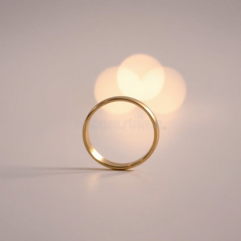 A Photograph with a Blurred Bokeh Effect Featuring a Gold Original Ring ...