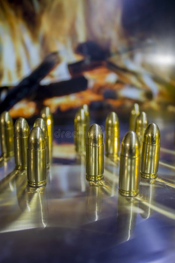 Photograph of Bullet on the Background of a Fire Stock Image - Image of ...