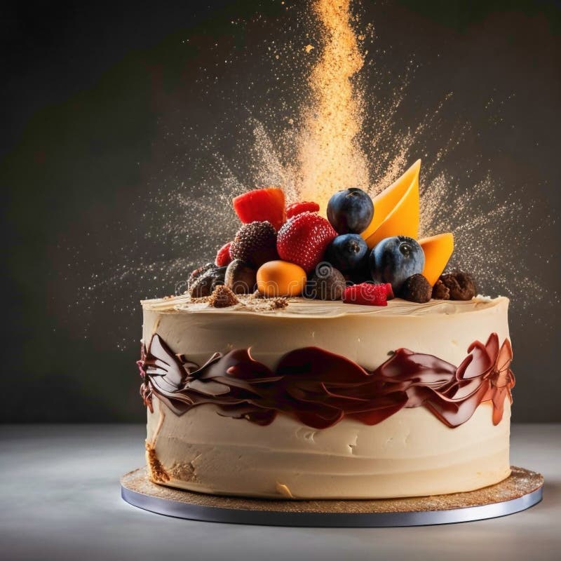 Creative Exploding Cake High End Food Photography Stock Image - Image ...
