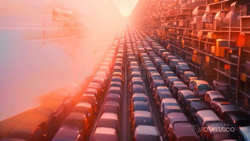 A Photograph Capturing a Multitude of Cars Stored in a Spacious ...