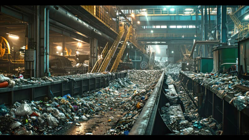 Large Pile of Trash in a Building Stock Illustration - Illustration of ...