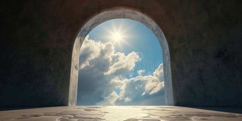 Sky View through Arch stock photo. Image of landscape - 308935672