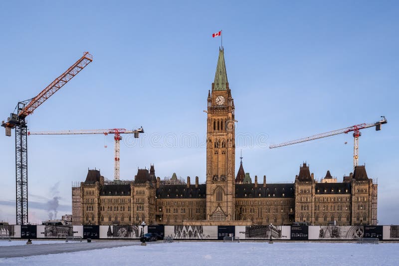 Centre Block, Main Building of Parliament Hill in Ottawa, Canada Stock ...