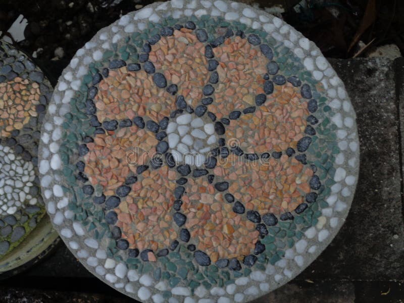 Photograph of a Circular Mosaic Design Crafted Stock Photo - Image of ...