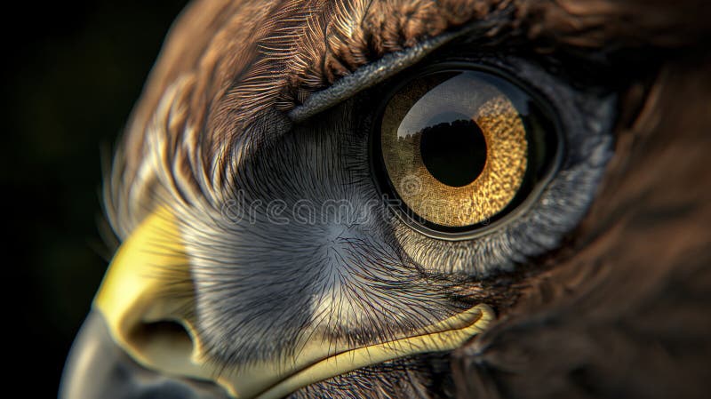 Close Up Photograph of a Hawk S Eye Stock Illustration - Illustration ...
