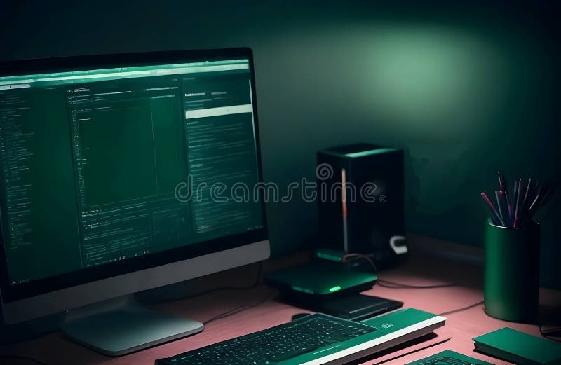 Photograph of a Detailed Desk Top Stock Illustration - Illustration of ...