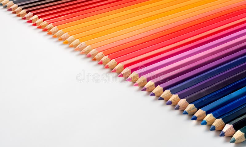 The Photograph of Different Colored Pencils Arranged Diagonally Stock ...