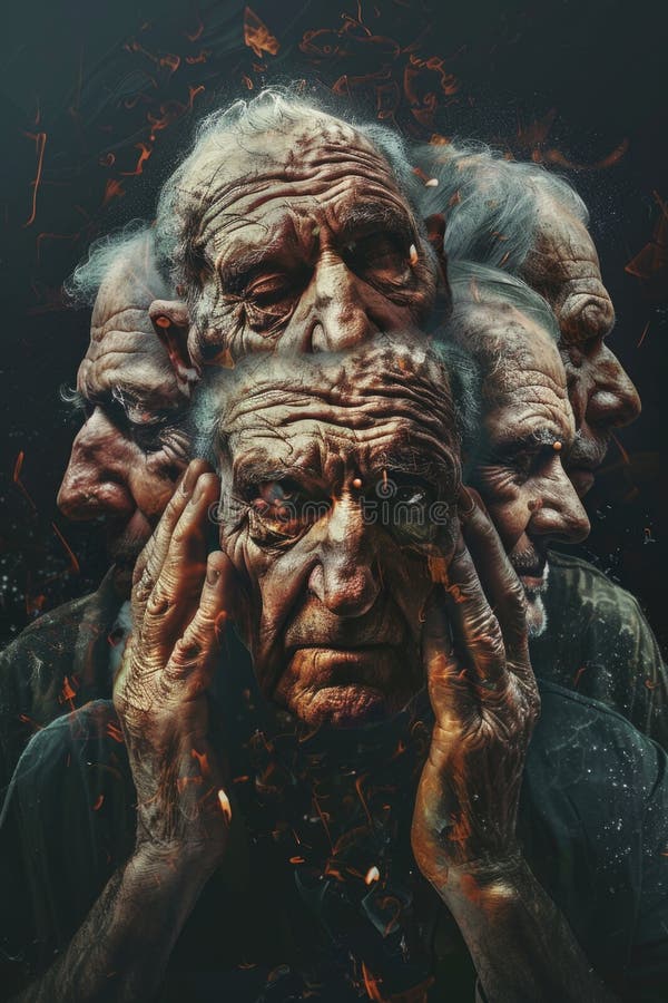 A Photograph of an Elderly Person with Three Hands Appearing on Their ...