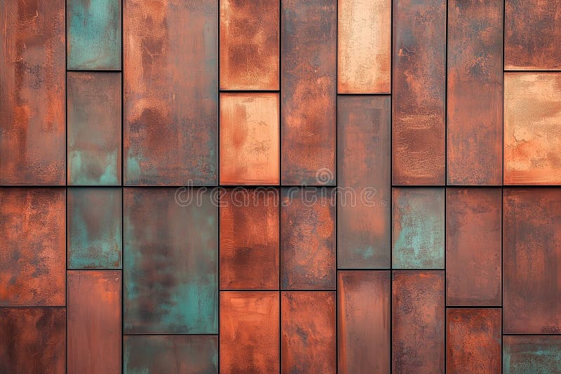 A Photograph of the Facade Wall Cladding Made from Red Copper Tiles ...