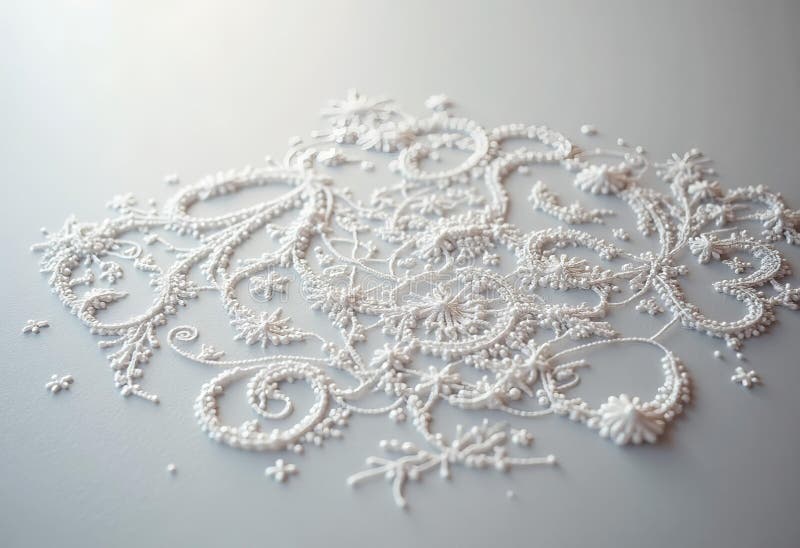 White Lace Dissolve Effect with Intricate Pattern on Grey Surface and ...