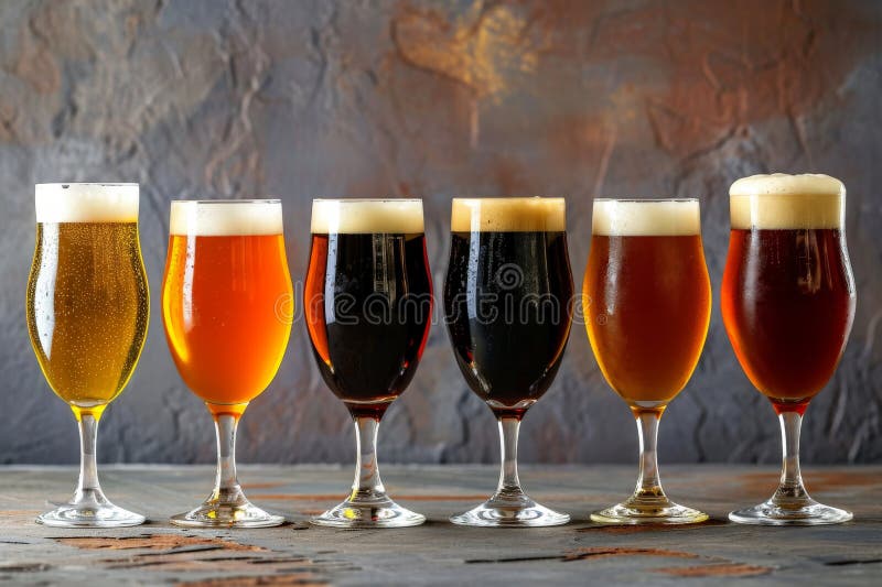 Assorted Beers in a Row stock illustration. Illustration of porter ...