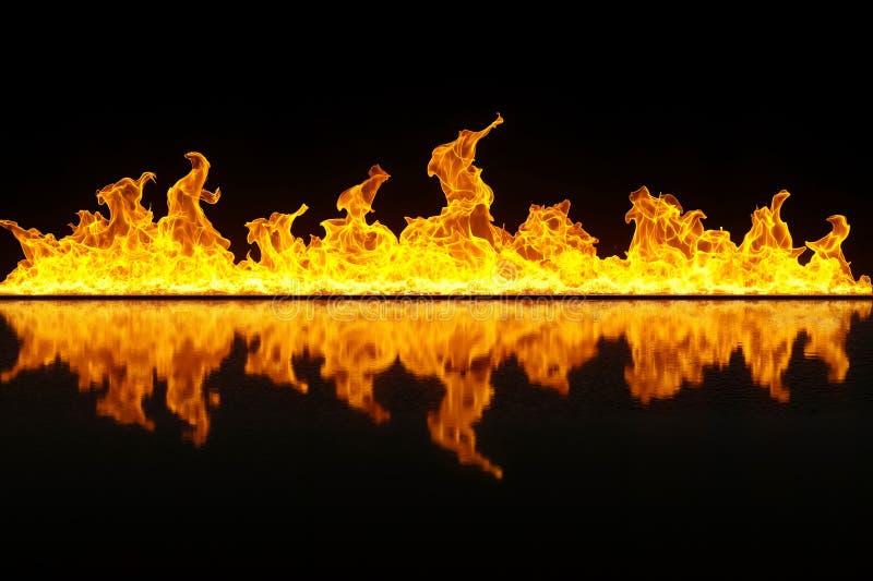 A Group of Fire Flames on a Black Background Stock Photo - Image of ...