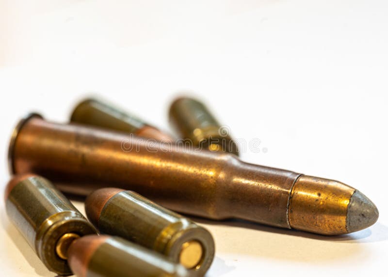 Photograph of Fired Bullets and Cartridges Stock Photo - Image of ...