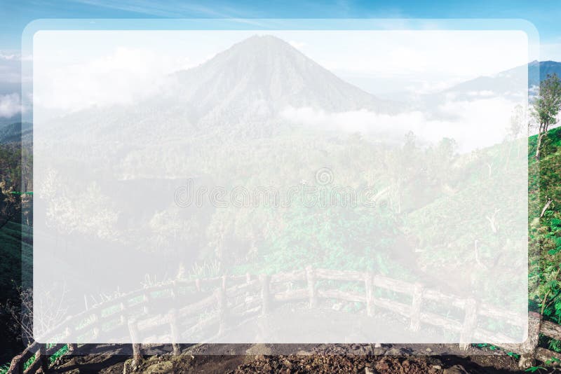 Photograph of High Volcano with Clouds on Java Island in a Transparent ...