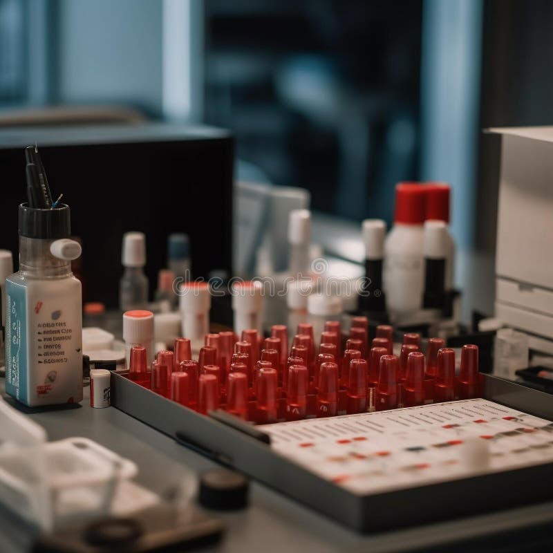 Laboratory Testing Kit on Neutral Background Stock Illustration ...