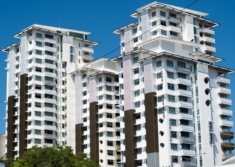 Multi Block White and Bronze Colored High-rise Apartment Block at the ...