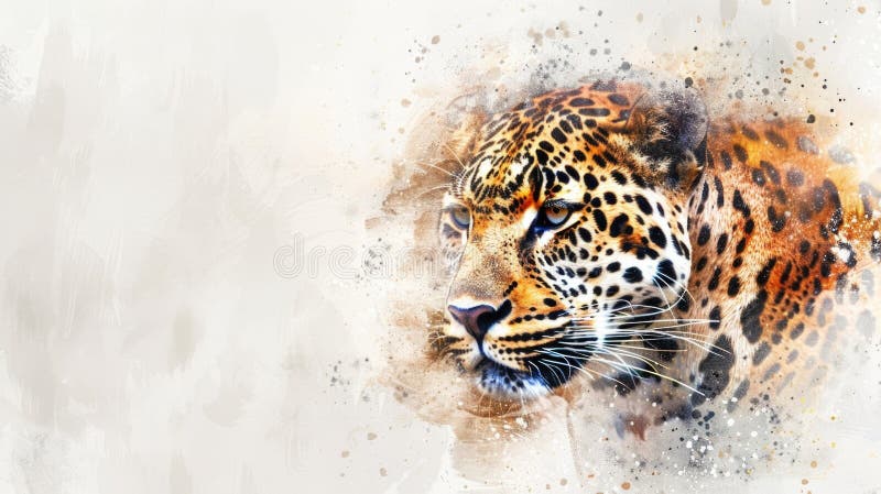 A Photograph of a Leopard Sitting on a White Surface Stock Image ...