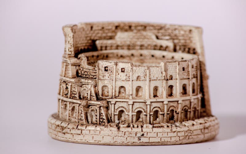 Photograph of a Model Souvenir of the Coliseum of Rome. Stock Photo ...