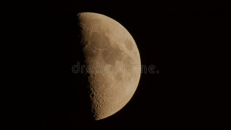Photograph of Moon in the First Quarter Lunar Phase Stock Image - Image ...