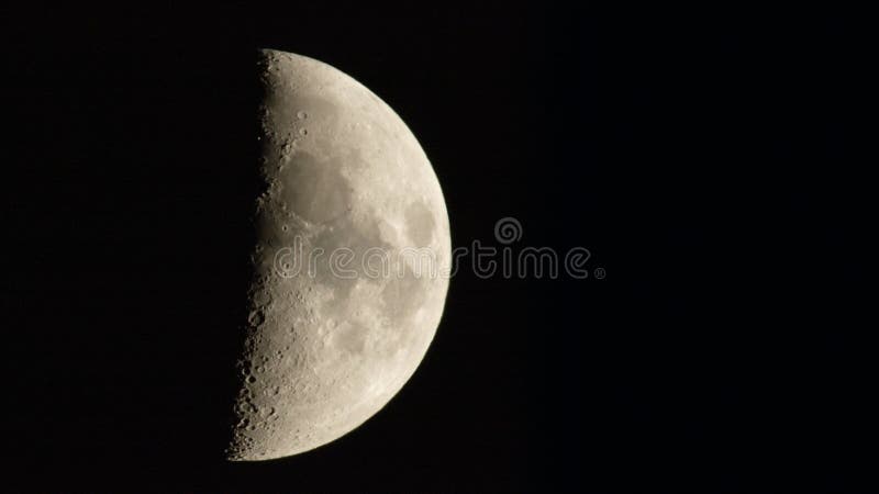 Photograph of Moon in the First Quarter Lunar Phase Stock Image - Image ...