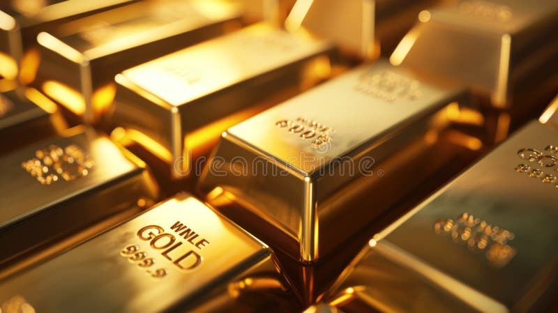 Group of Gold Bars in a Stack Stock Photo - Image of storage, solid ...