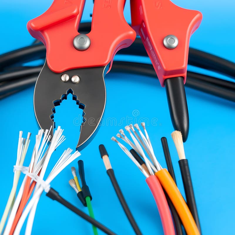 Photograph of a Pair of Cable Cutters with a Blue Background and ...