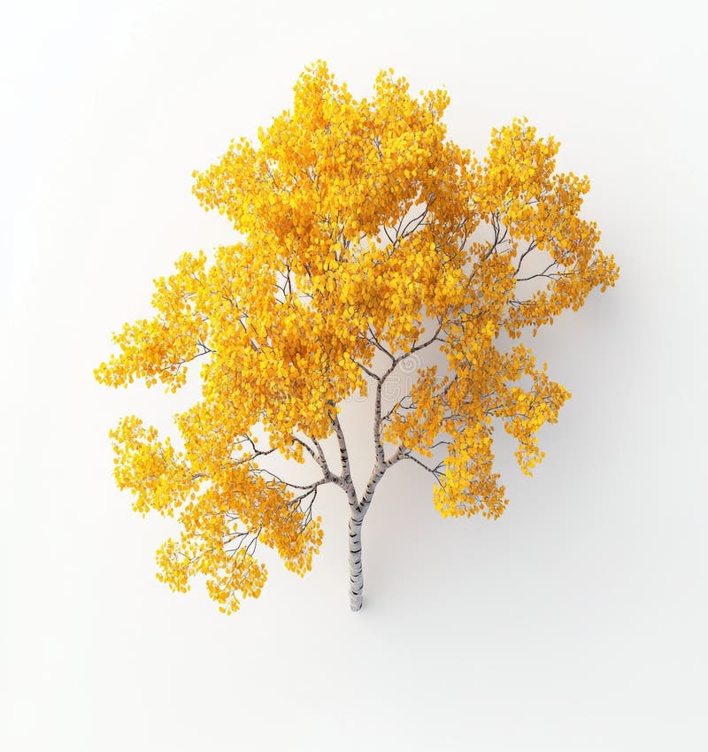 Photograph of a Real Yellow Birch Tree with Foliage and Leaves. Stock ...