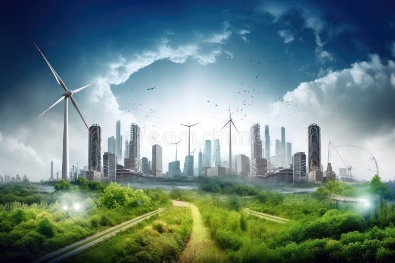 Alternative Energy Sources and Energy Efficiency. Generative AI Stock ...