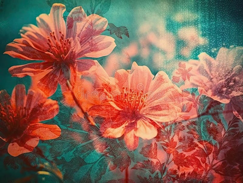 Abstract Double Exposure with Pattern Overlay Stock Illustration ...