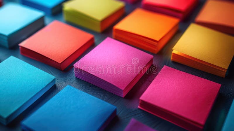 Vibrant Sticky Note Set for Efficient Work Planning and Memo Reminders ...