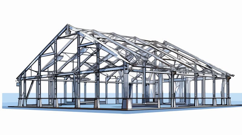 Steel Construction Unfinished Structure Photography Stock Illustration ...