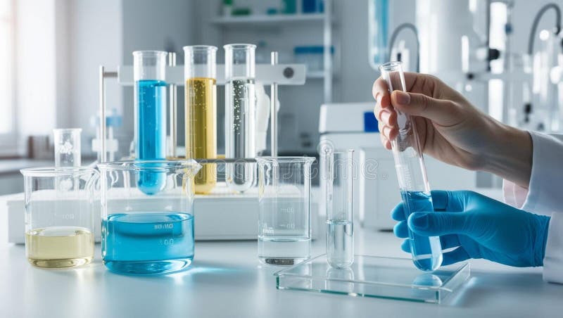 Laboratory Examination of Biological Samples Stock Illustration ...