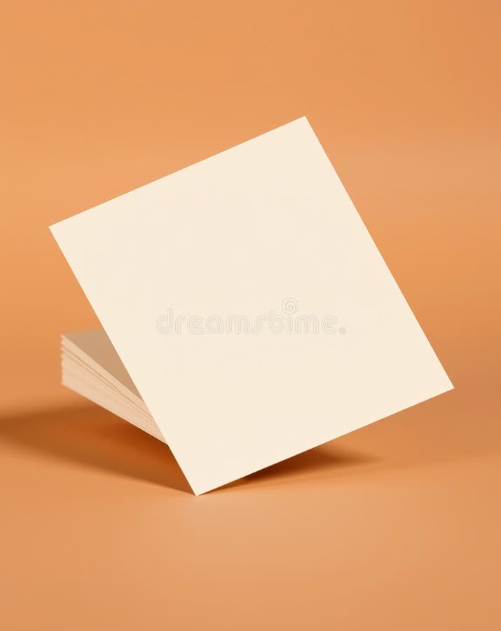 A Stack of Cream-colored Paper, Angled Slightly, Sitting on an Orange ...