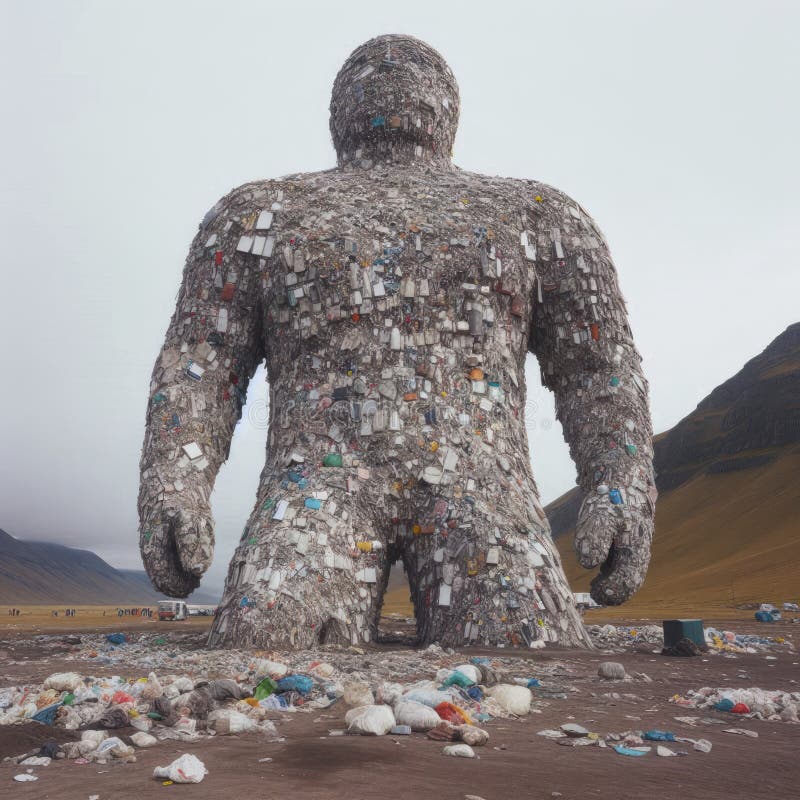 Photograph of a Single Big Garbage Shaped Like a Human. Stock Image ...