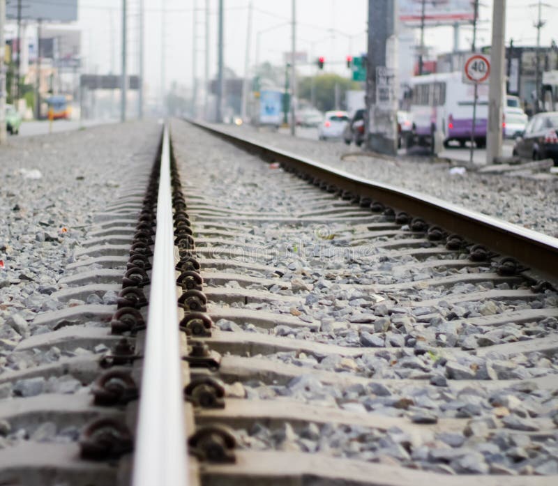 Photograph of Some Train Rails Stock Photo - Image of parallel, rail ...