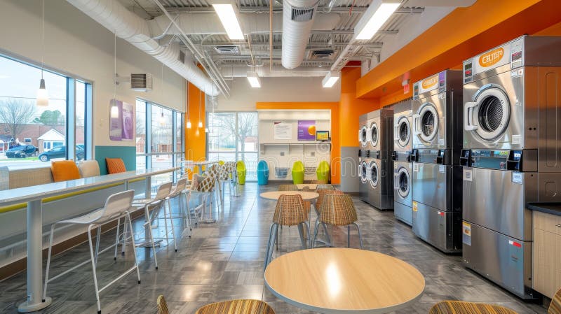 Modern and Clean Laundromat AI Created Stock Illustration ...