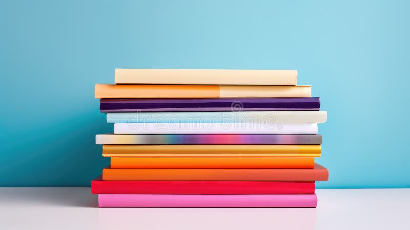 Photograph Stack of Blank Books Stock Illustration - Illustration of ...