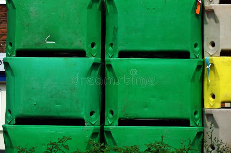 Stack of Predominantly Green Boxes Stock Photo - Image of yellow ...