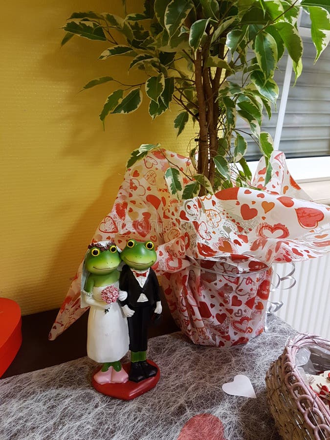 Photograph of a Table Decoration on the Theme of Love Stock Image ...