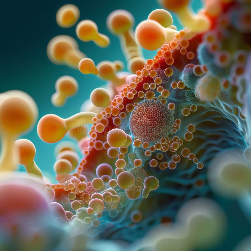 Optical Microscope Photograph Capturing Vibrant and Detailed Microbial ...