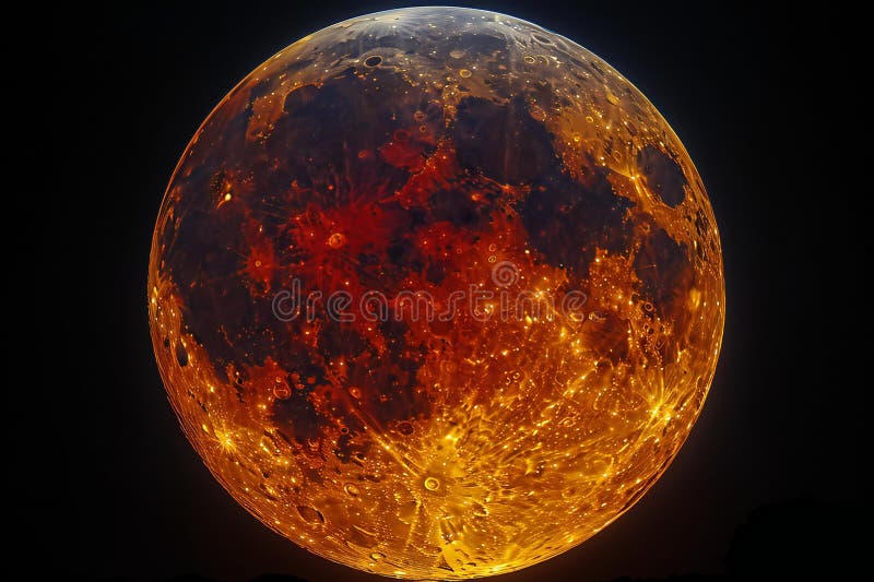 Sun Eclipse Orange Color Fire Dark Background Vector Moon Design Style ...
