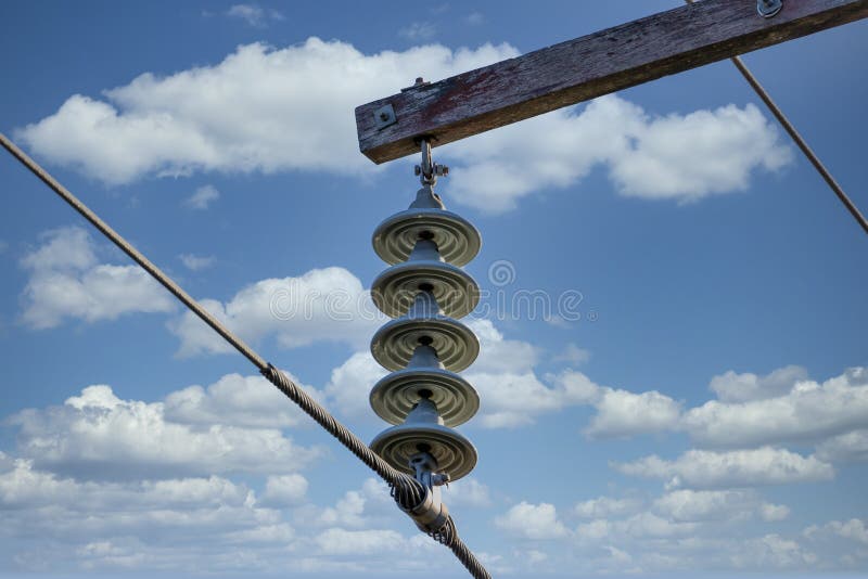 Photograph of a Transmission Line Cable System and Assembly Stock Image ...