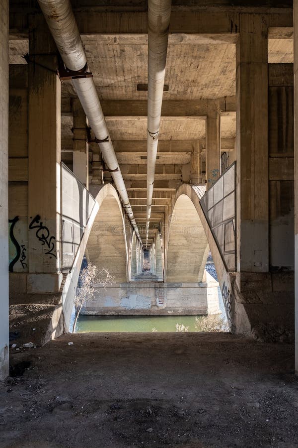 Civil Engineering - Structure Beneath an Arch Bridge Stock Image ...