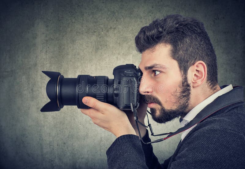 Photograph Using a Professional Camera Stock Image - Image of paparazzi ...