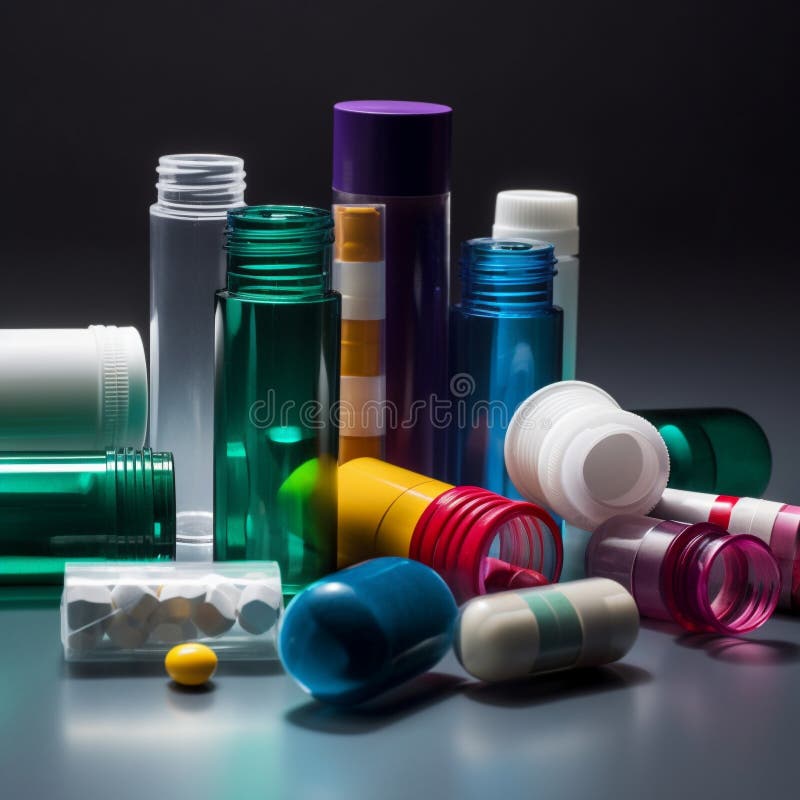 Colorful Medication Packaging in Various Shapes Stock Illustration ...