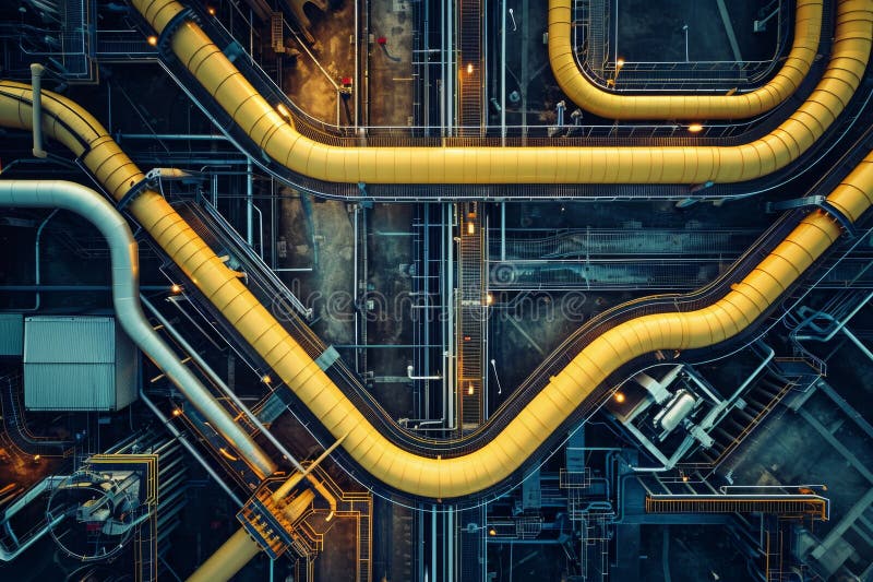 A Photograph of a Very Large Yellow Pipe Positioned on Top of a ...