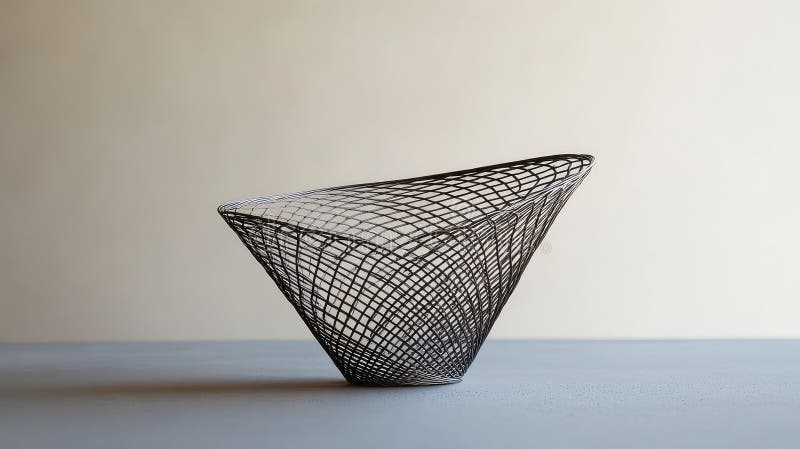 Photograph of a Wire Creation Formed into a Precise Cone on a Clean ...