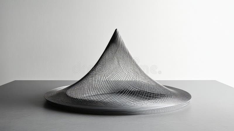 Photograph of a Wire Creation Formed into a Precise Cone on a Clean ...