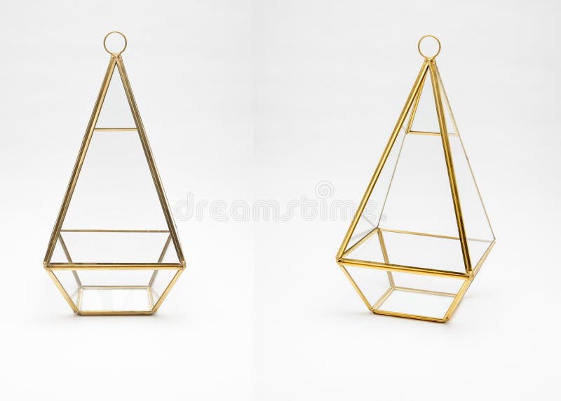 Glass Triangle Tear Drop Shaped Terrarium Stock Photo - Image of clean ...